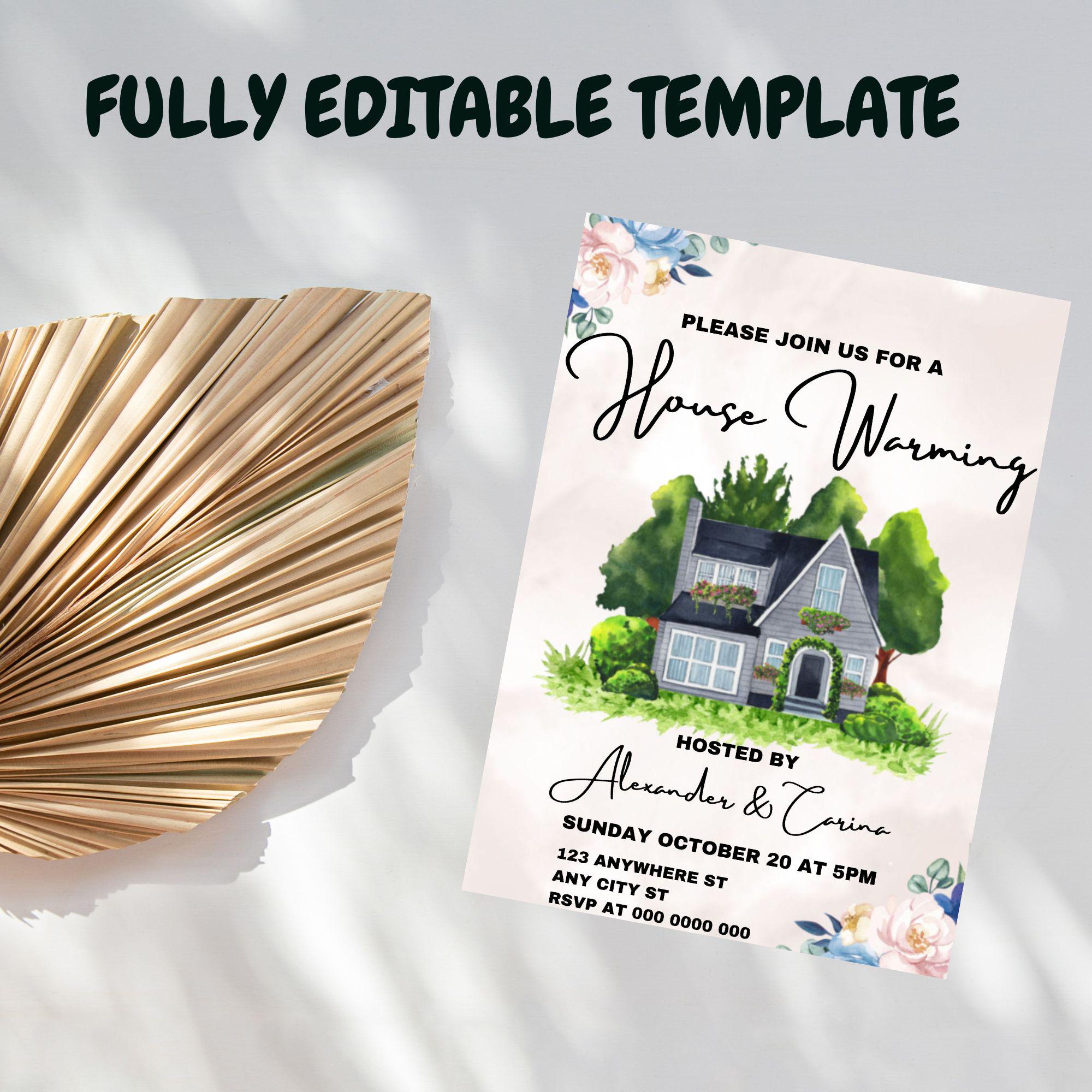Editable Housewarming Invitation Template / Housewarming Invitation ...