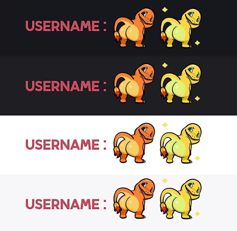 Animated Charmander Twerk Emote | Fire Starter Dragon Shiny | 1st ...