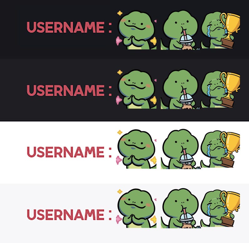 Lizard Emotes Pack (40) | Twitch, Discord, Youtube (PNG, Digital ...