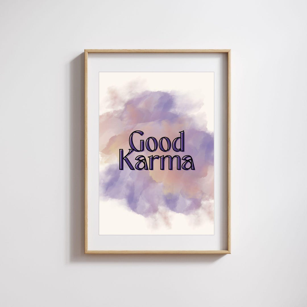 Digital Poster | Good Karma | PDF & PNG Download | Watercolor | A1 ...