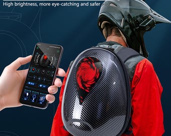 Motorcycle LED Hard Shell Backpack,helmet Backpack - Etsy