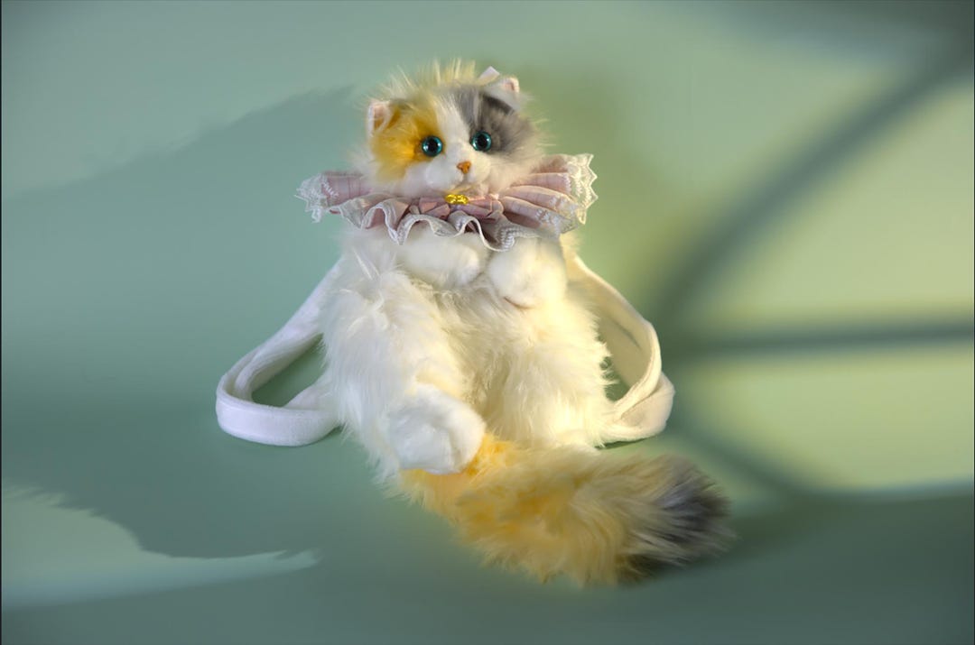 Simulation Pet Bag,stuffed Animals Ragdoll Cat Backpack - Etsy