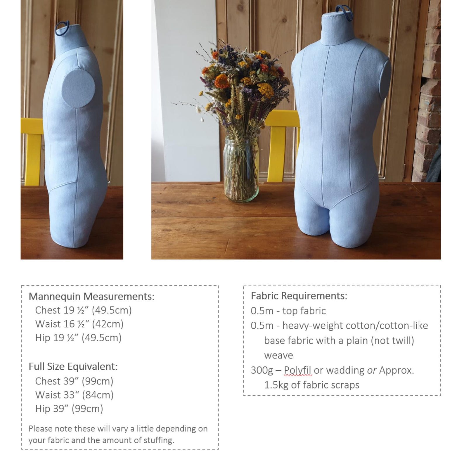 Small Male - 1/2 Scale Mannequin Pattern - Print at Home PDF - Etsy
