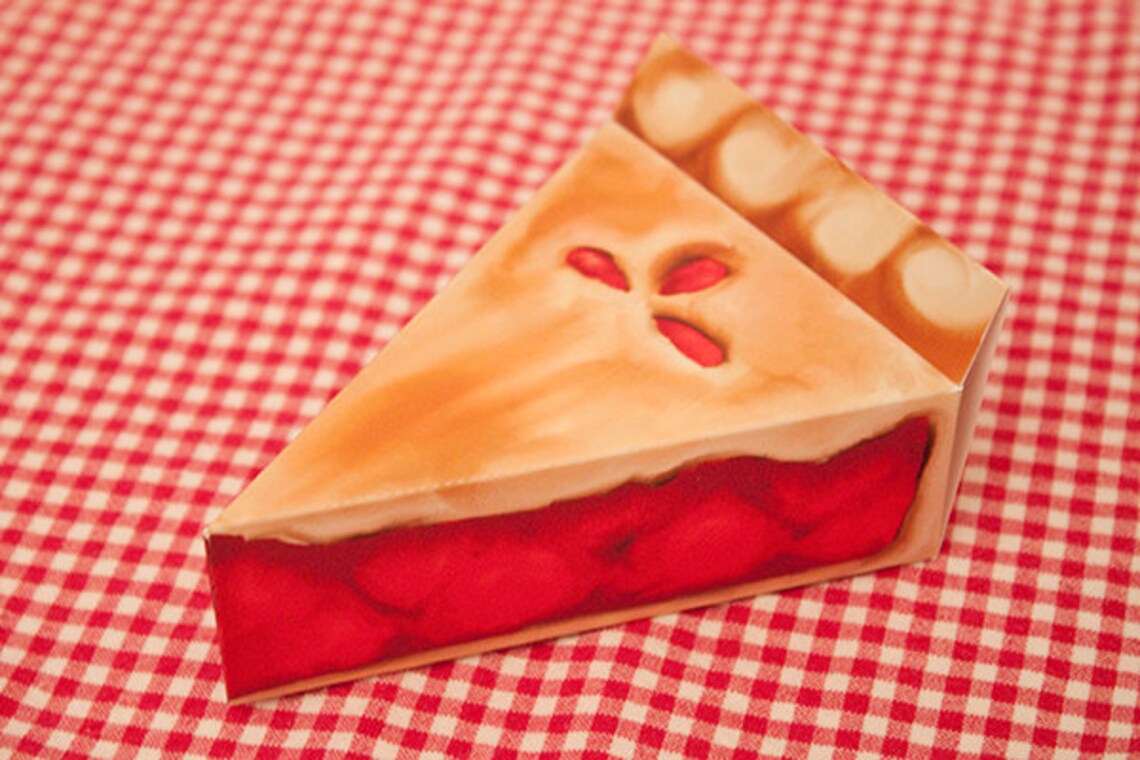 Cherry Pie Favor Box : Print at Home Pie Gift Box County - Etsy