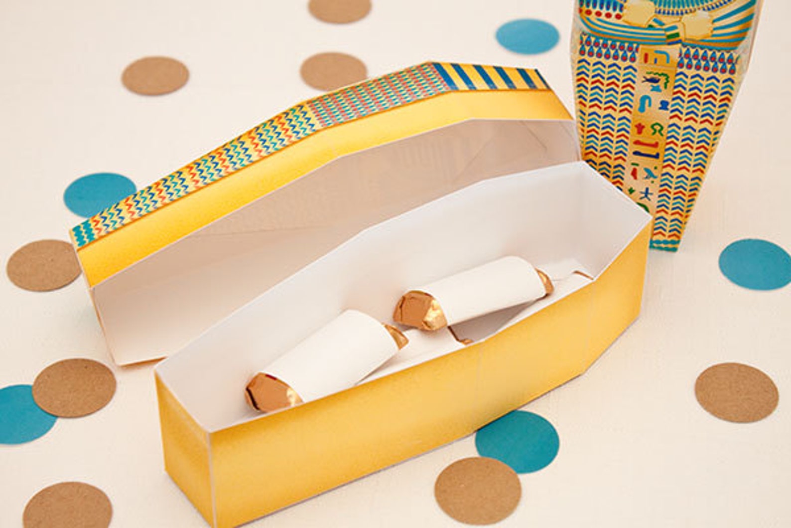Egyptian Sarcophagus Favor Box : Print at Home Full-color Template ...