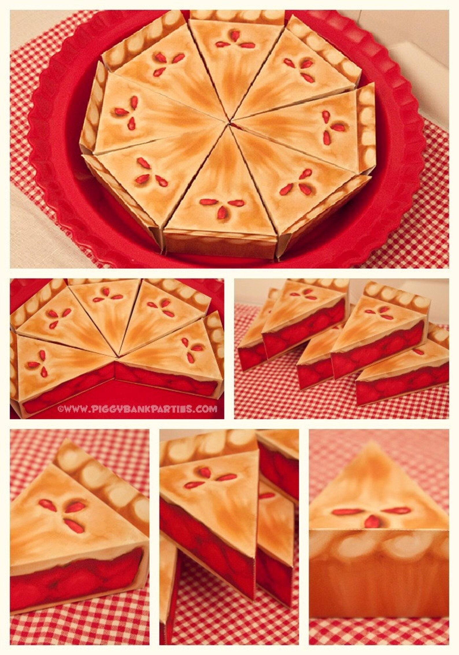 Cherry Pie Favor Box : Print at Home Pie Gift Box County - Etsy