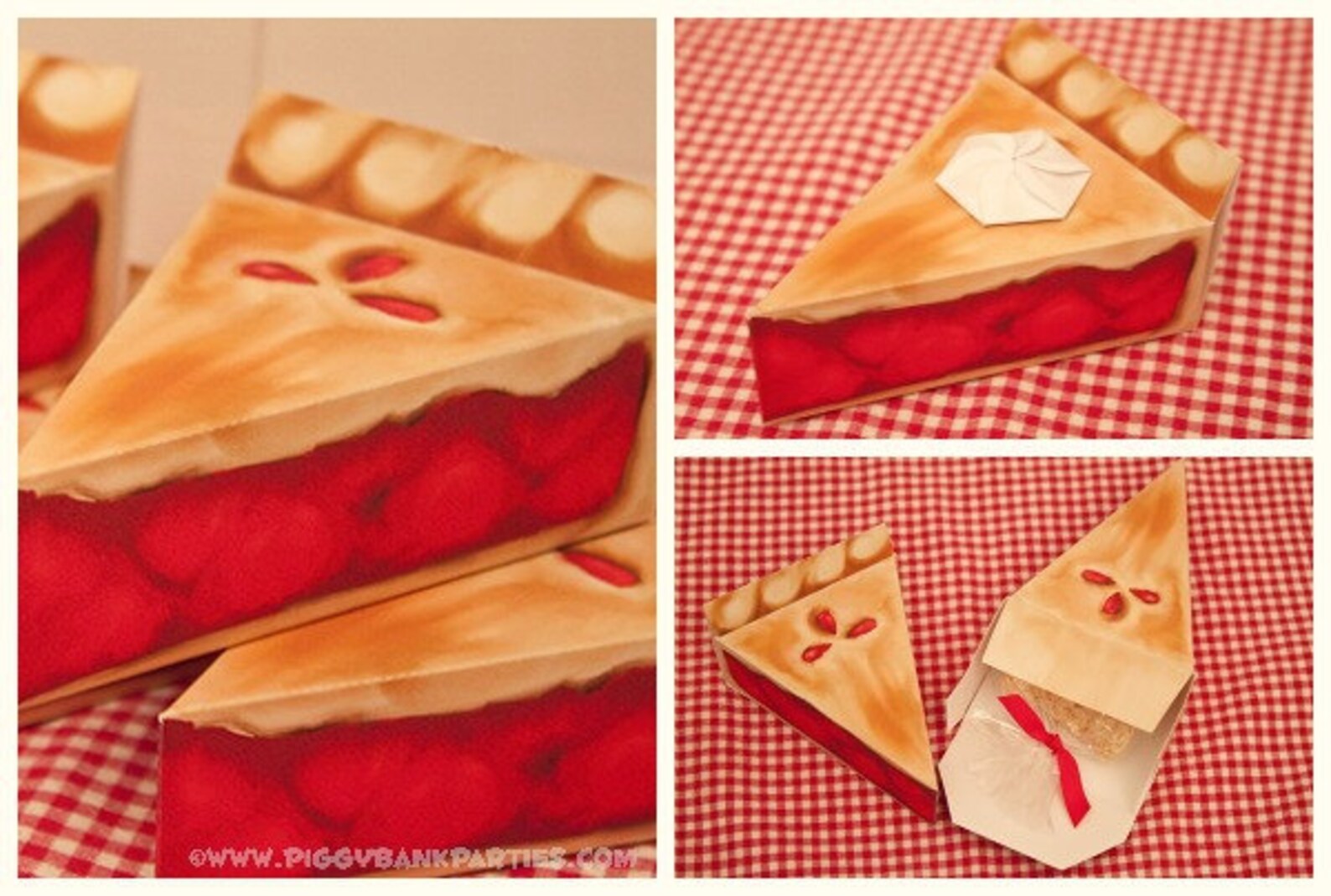 Cherry Pie Favor Box : Print at Home Pie Gift Box County - Etsy