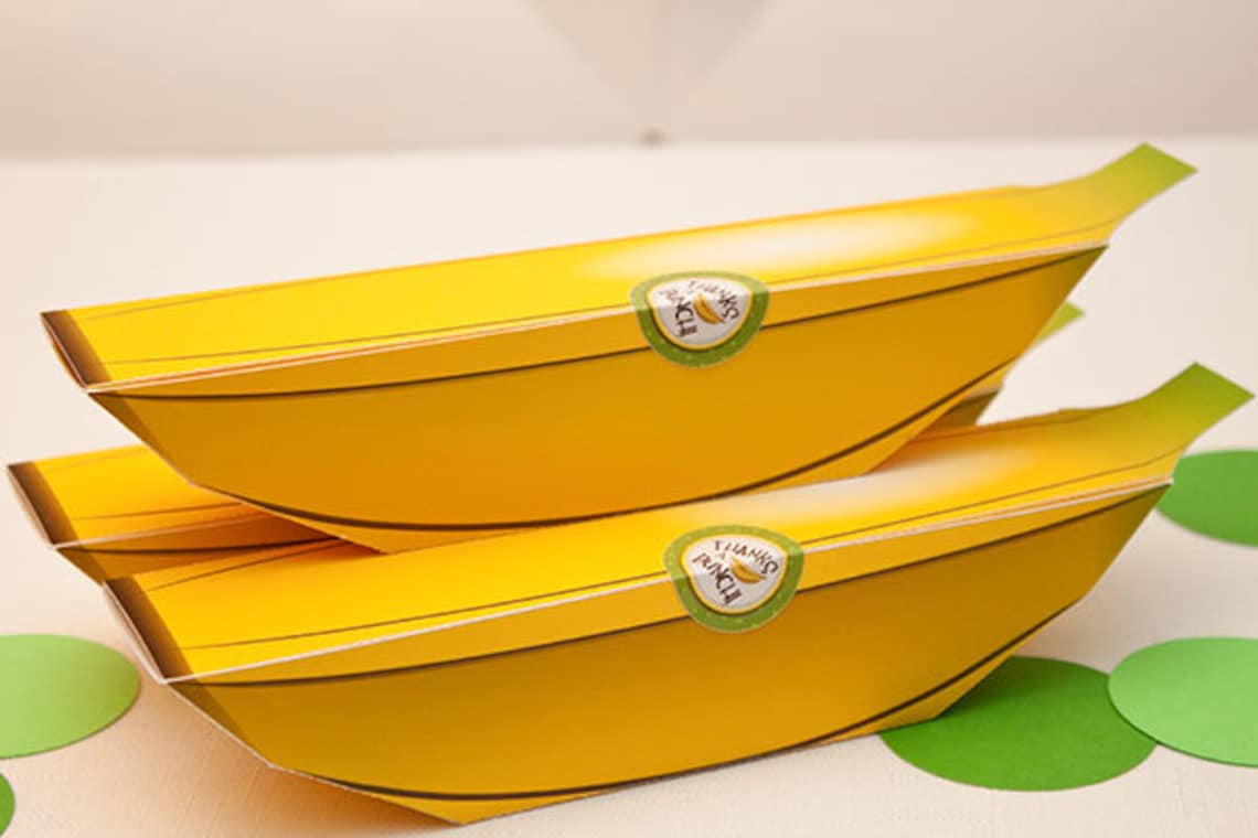 Banana Favor Box: Print at Home Full-color Template | Birthday | Monkey ...