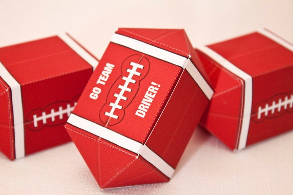 FOOTBALL Favor Box : DIY Printable PDF - Instant Download - Etsy