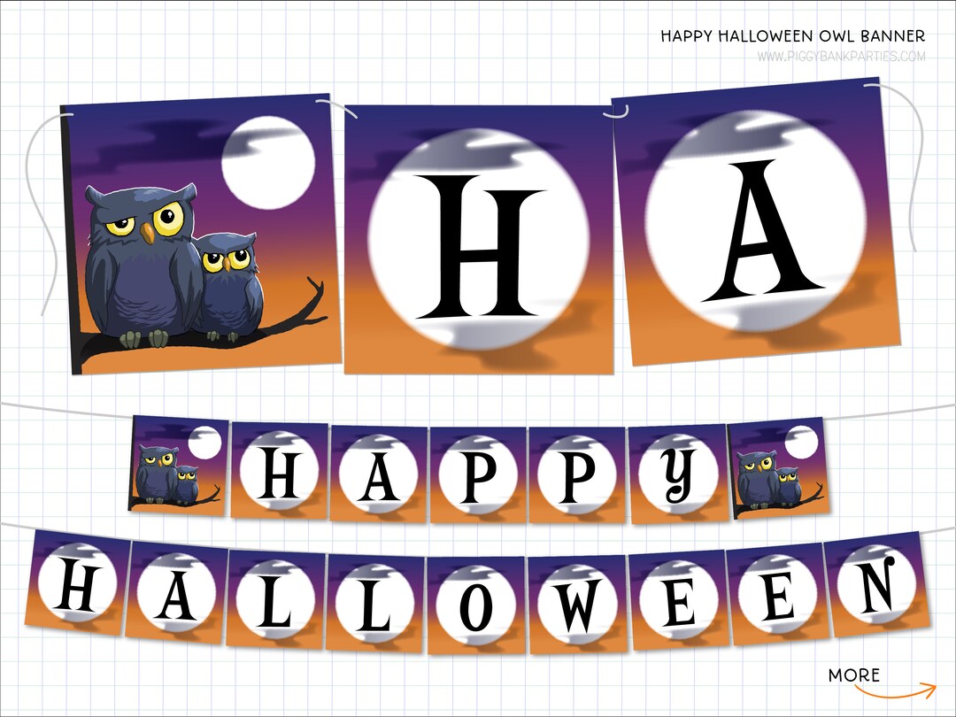Happy Halloween Owl Banner: Halloween Party Decoration Happy - Etsy