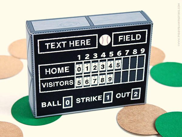 Baseball Scoreboard Favor Box : DIY Printable Vintage | Etsy