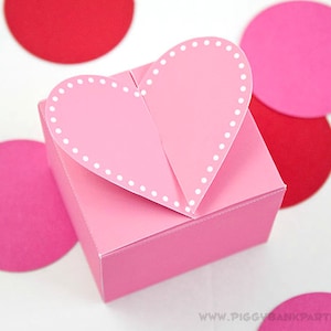 Vintage HEART Favor Box Pink : Print at Home Valentine's Day Gift Box ...