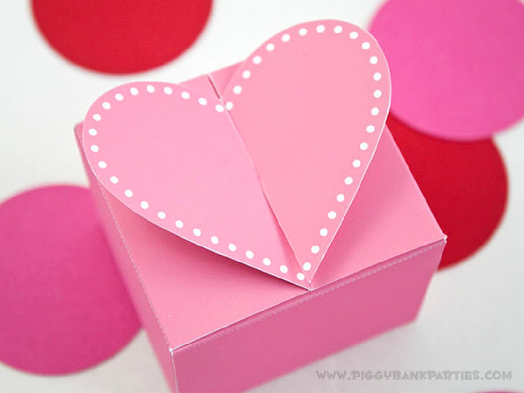 Vintage HEART Favor Box Pink : Print at Home Valentine's Day Gift Box ...