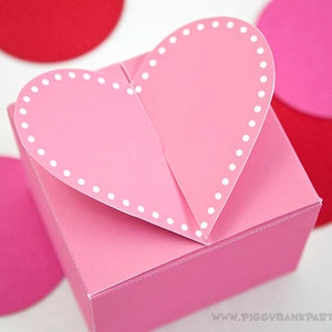 Vintage HEART Favor Box Pink : Print at Home Valentine's Day Gift Box ...