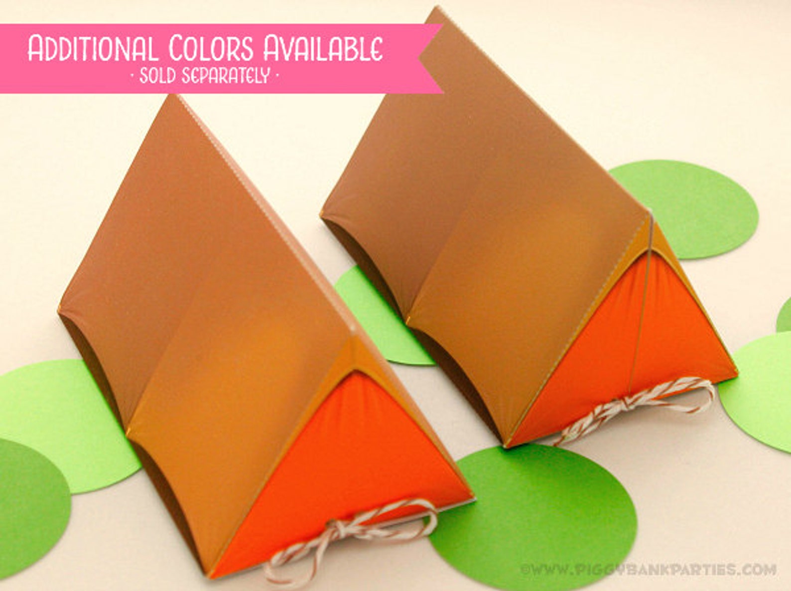 Campout Tent Favor Box Pink Purple & Lime : Print at Home - Etsy