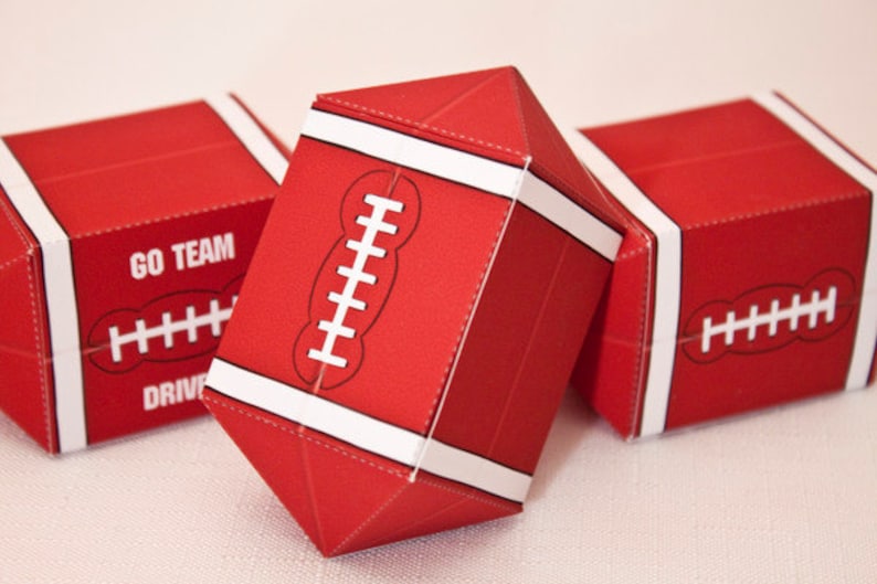 FOOTBALL Favor Box : DIY Printable PDF - Instant Download - Etsy