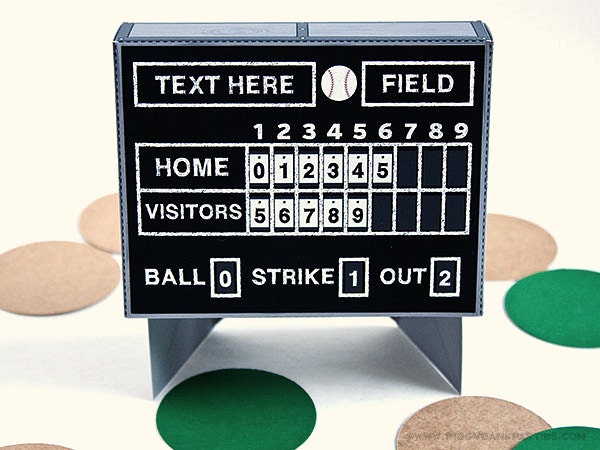 Baseball Scoreboard Favor Box : DIY Printable Vintage Scoreboard Gift ...