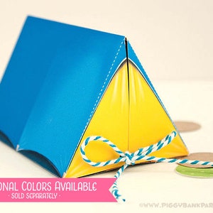 Campout Tent Favor Box - Pink, Purple & Lime : Print at Home Camping ...