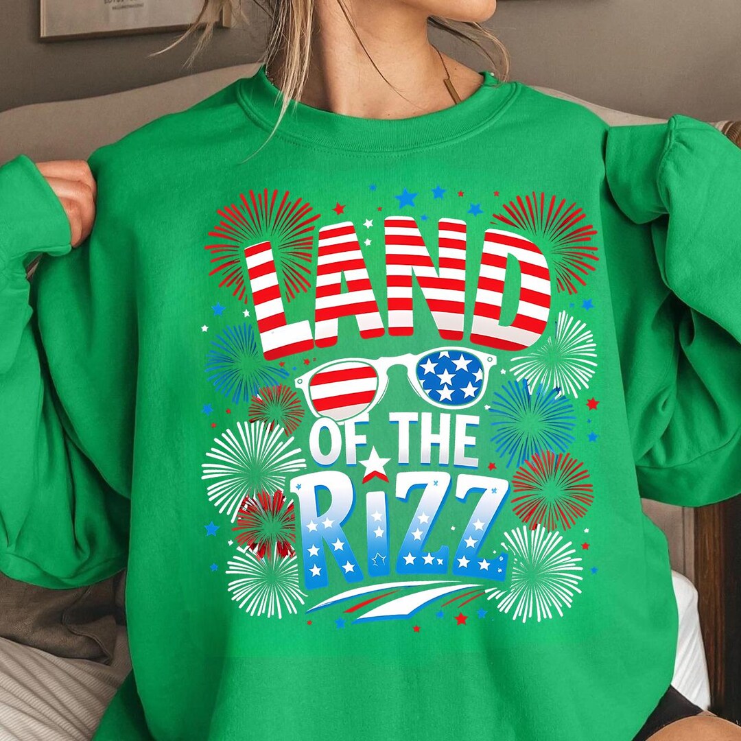 Land of the Rizz Png, Funny 4th of July Slang PNG, Patriotic Fireworks ...