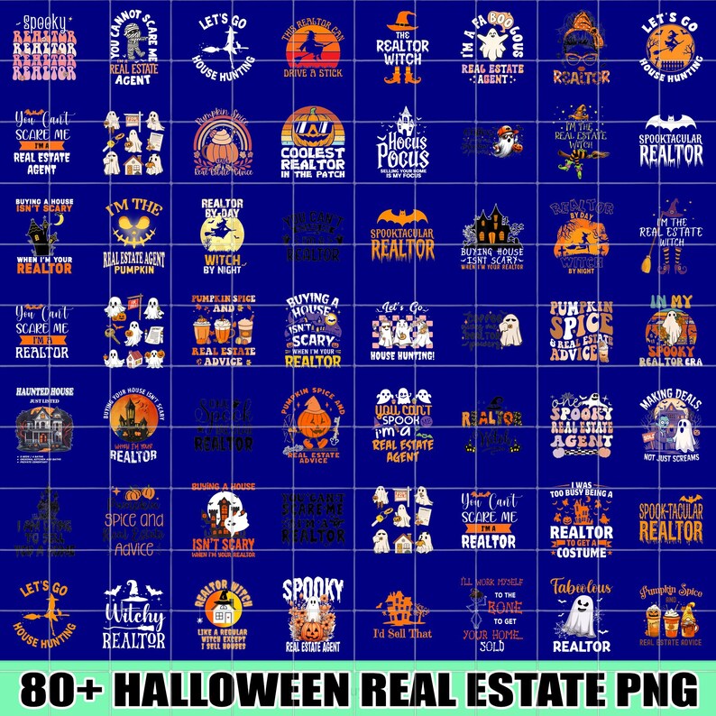 80+ Designs Halloween Real Estate PNG Bundle, Realtor Coquette Bow PNG ...