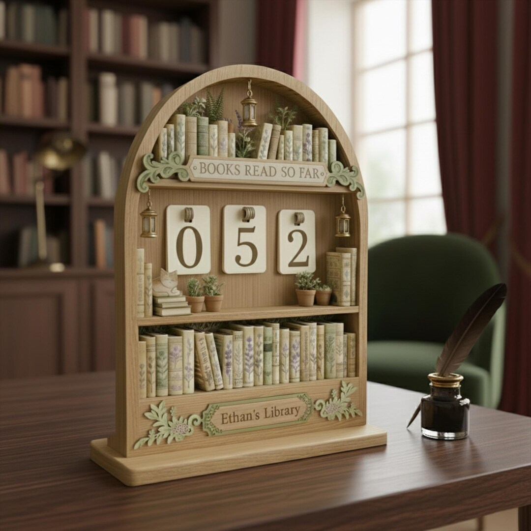 Wooden Book Tracker Sign With Number Cards, Books Read so Far Display ...