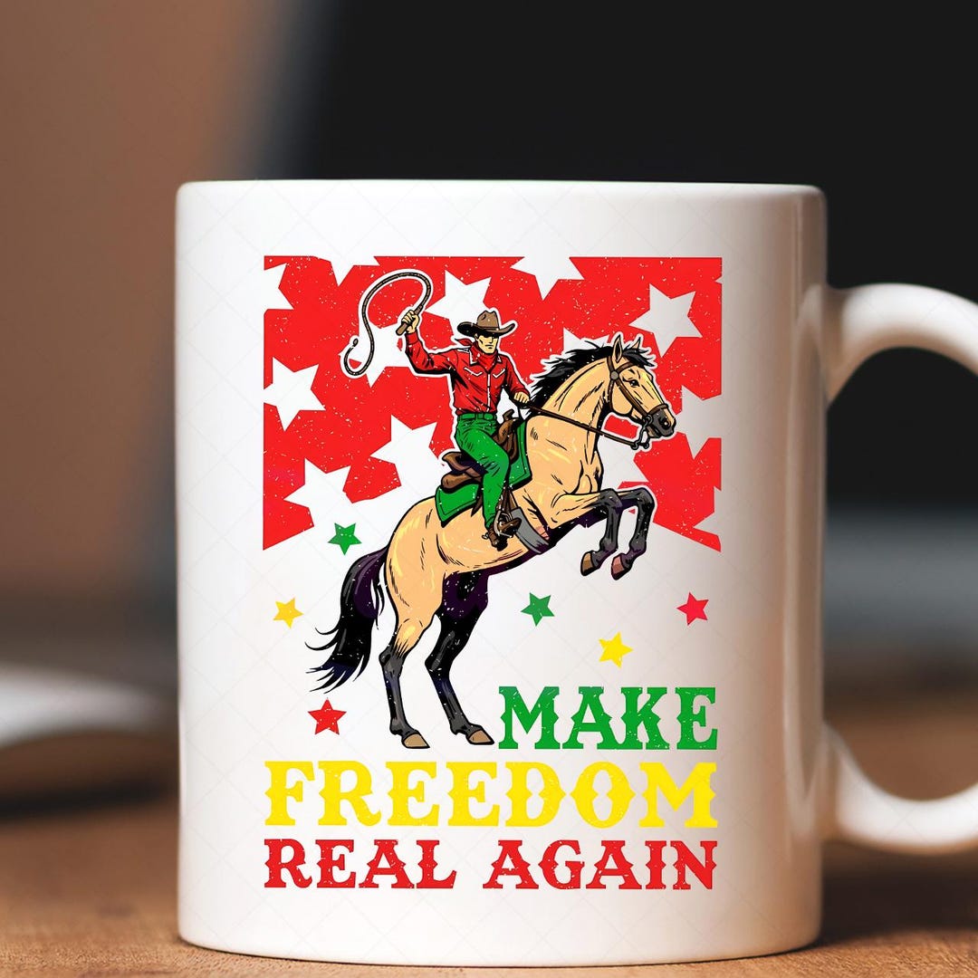 Make Freedom Real Again Png, Juneteenth Cowboy Png, Afro Western ...