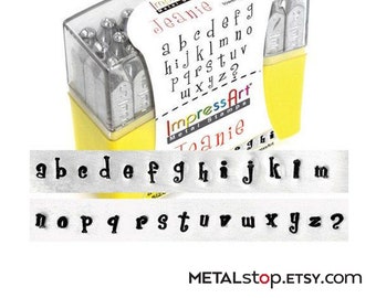 Impressart 4mm Jeanie Font Lowercase Metal Alphabet Letter Stamp Set ...