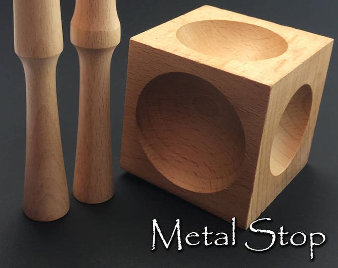 Wood Dapping Block and Two Punch Set for Doming Soft Metal - Etsy