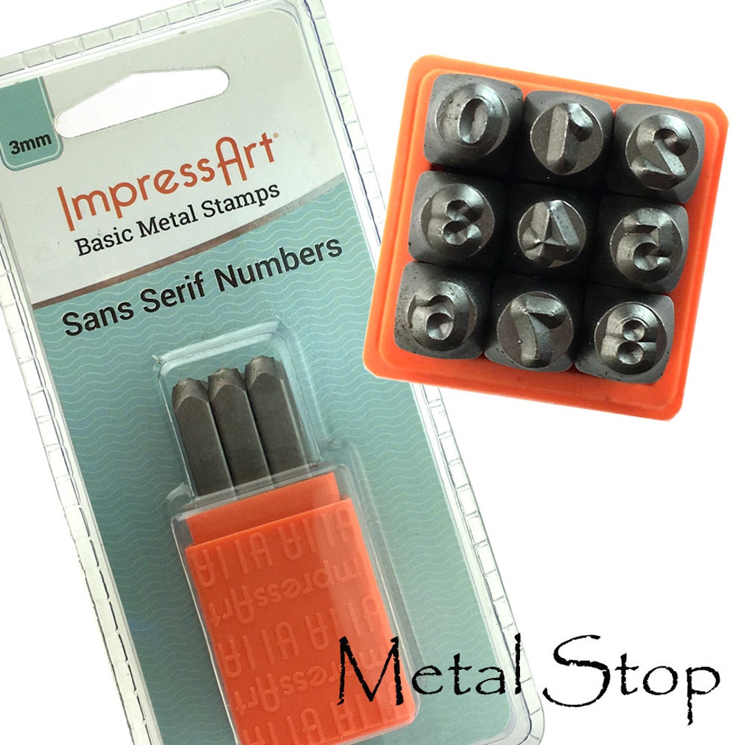3mm Basic Number Stamps Jewelry Making Tools Set Sans Serif Numbers by ...
