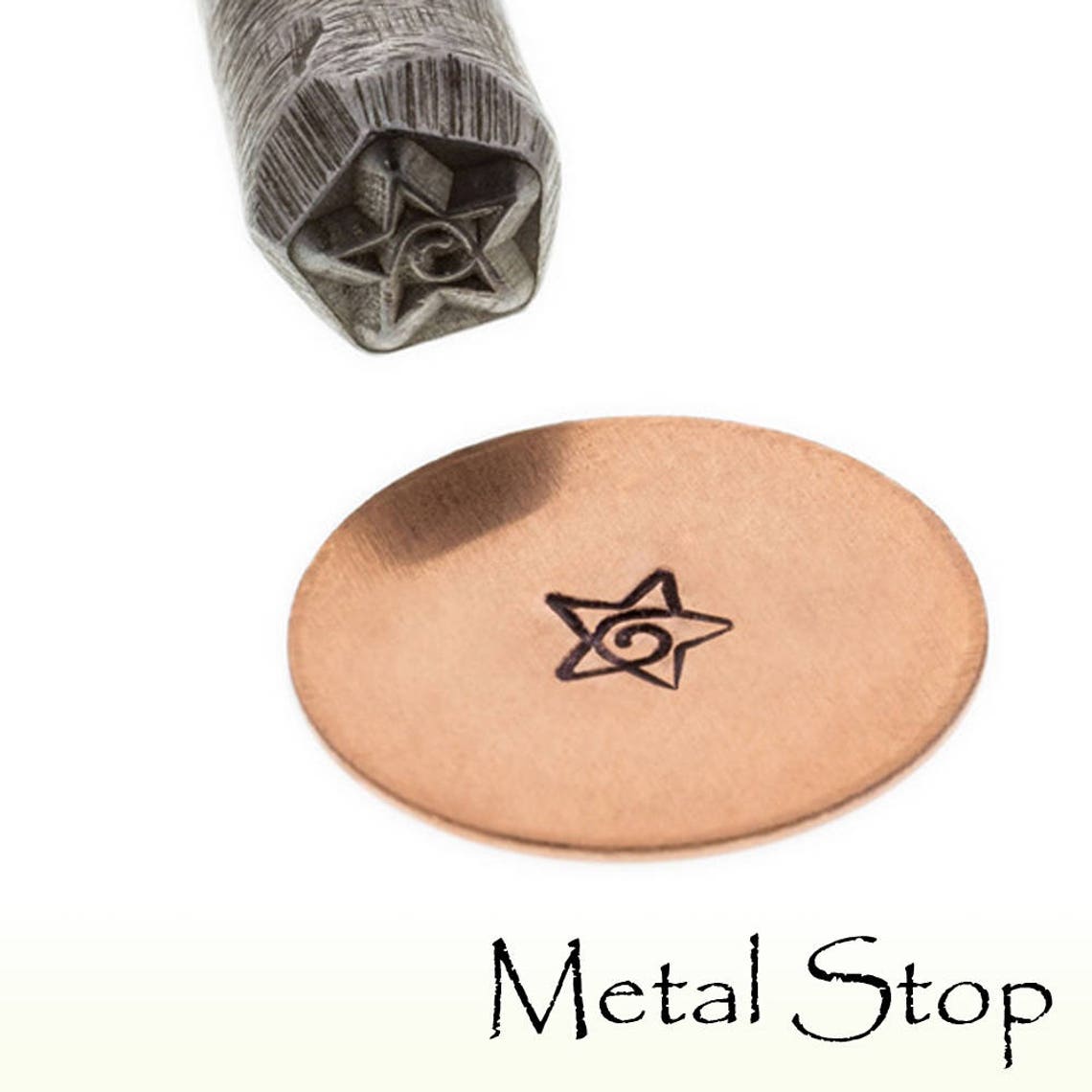 Star With Spiral Metal Design Stamp - Jewelry Making Tool - Etsy