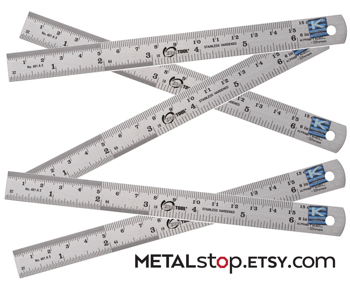 6 Inch Precision Stainless Steel Ruler .5mm Marks and .64th | Etsy