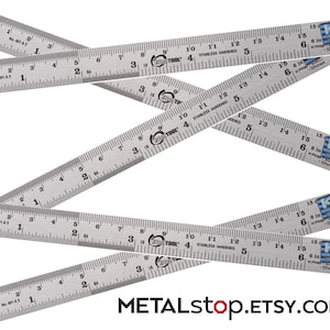 6 Inch Precision Stainless Steel Ruler .5mm Marks and .64th Inch Marks ...