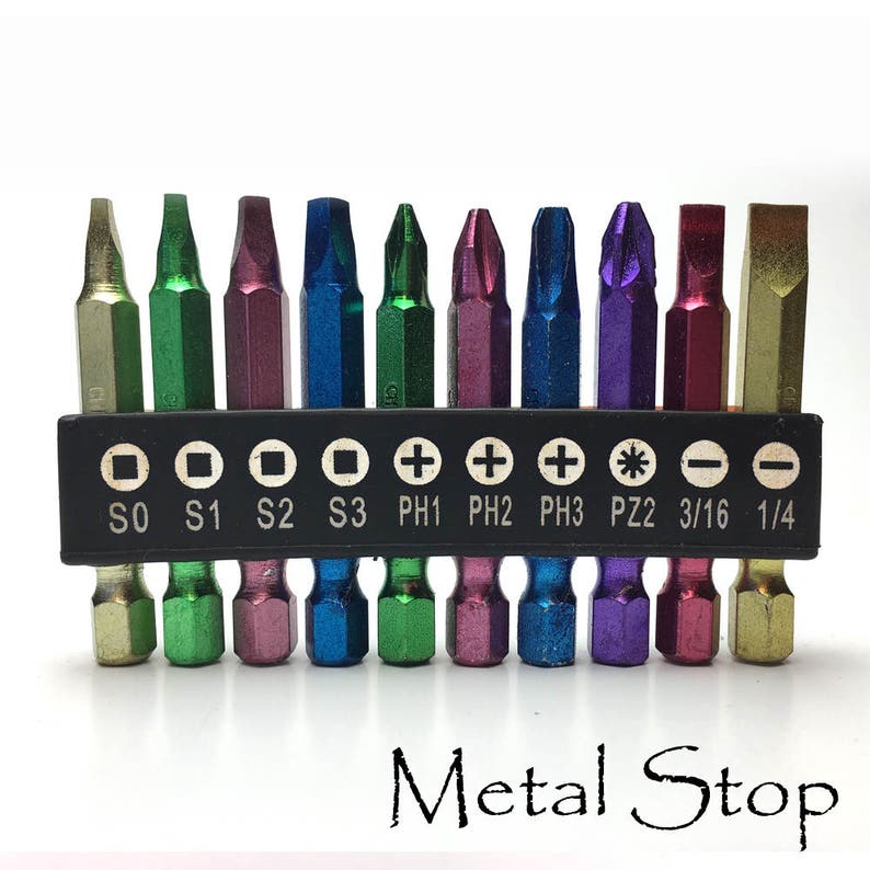 Color Coded Drill Bit Stamp Designs Set of 10 different | Etsy