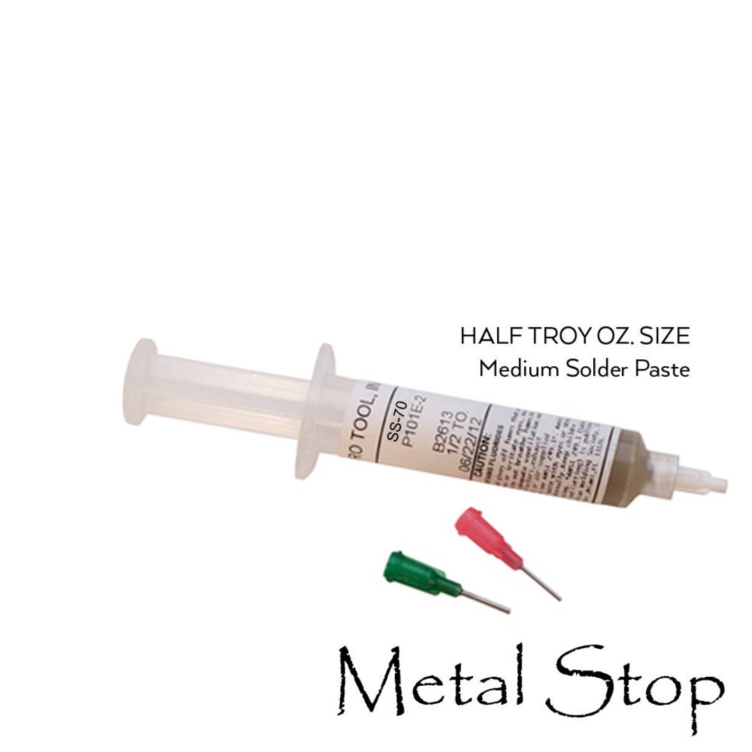 MEDIUM Half Troy Oz. SILVER Solder Paste Syringe Medium .5 Ounce ...