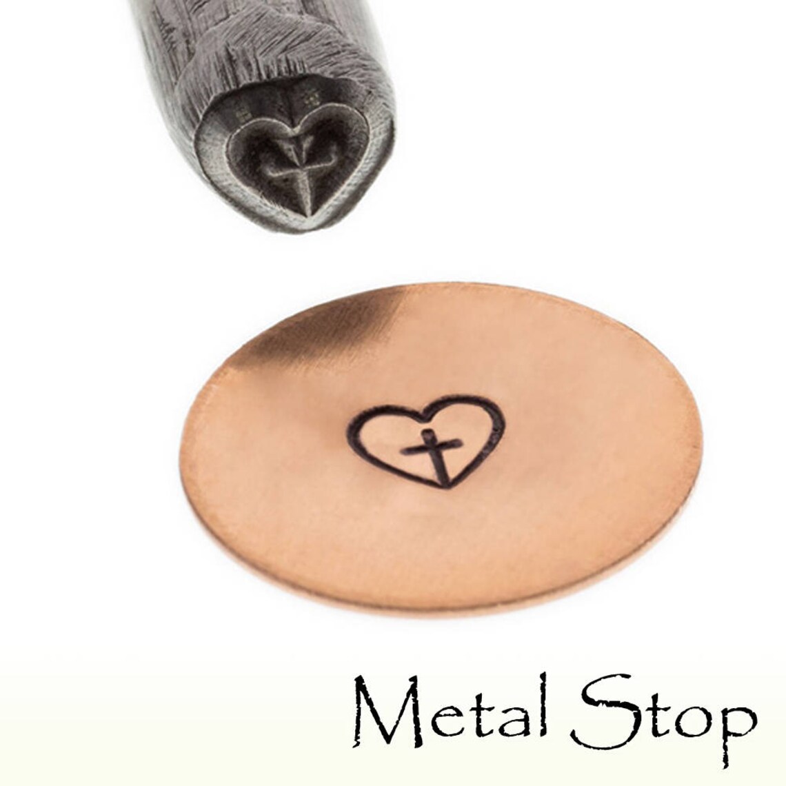 Heart With Cross Metal Design Stamp Tool for Jewelry Making | Etsy