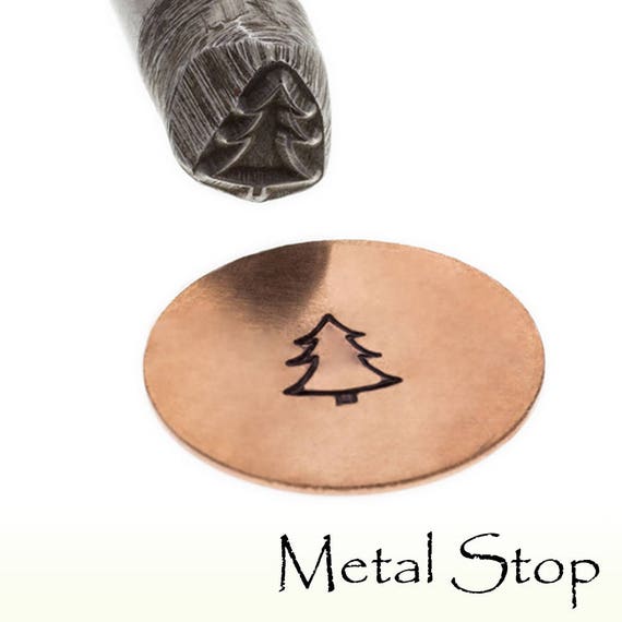 Christmas Tree or Evergreen Outline Metal Design Stamp for | Etsy