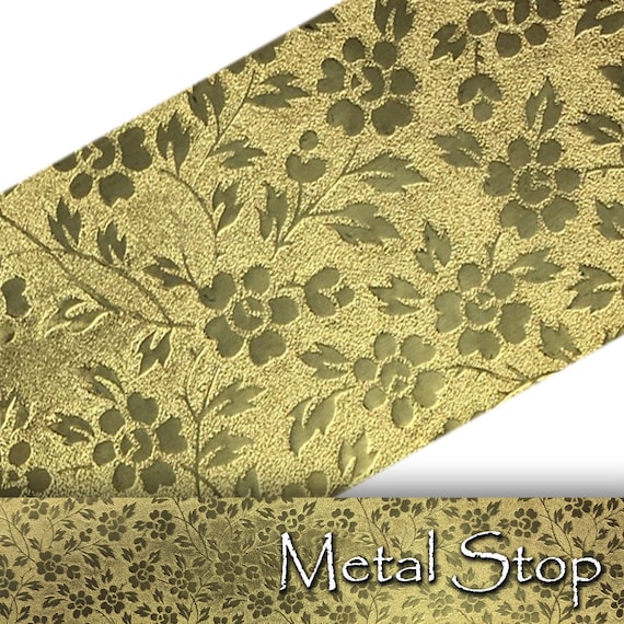 DISCOUNTED LIMITED Textured Brass Rose Flower and Leaf Pattern - Etsy