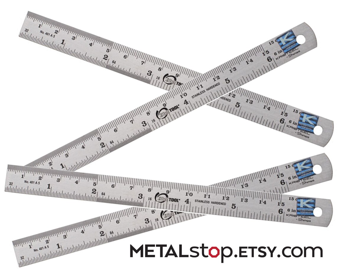 6 Inch Precision Stainless Steel Ruler .5mm Marks and .64th | Etsy