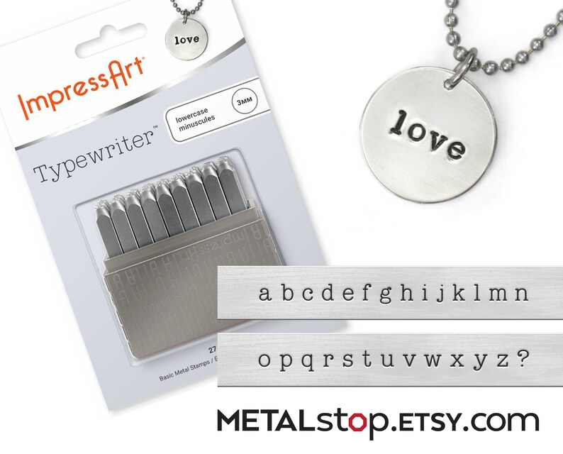 3mm LOWER CASE Typewriter Serif Font Metal Letter Stamp Set by | Etsy