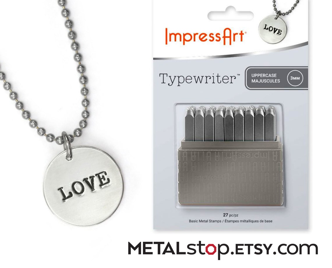 3mm UPPER CASE Typewriter Serif Font Metal Letter Stamp Set by - Etsy