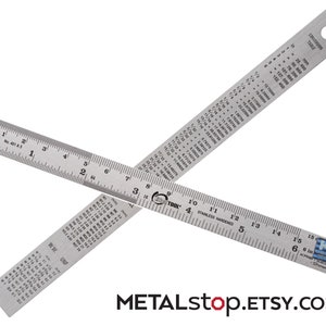 6 Inch Precision Stainless Steel Ruler .5mm Marks and .64th Inch Marks ...