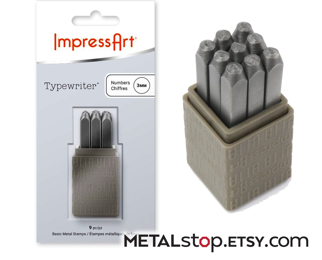 3mm NUMBER Typewriter Serif Font Metal Letter Stamp Set by Impressart ...