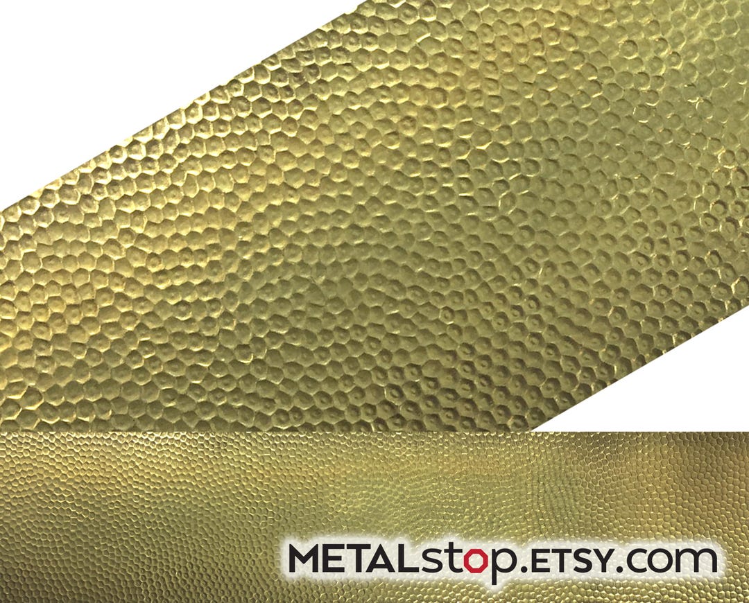 Textured Brass Micro Dent Pattern 24 Gauge Sheet Metal 2.5" X 12 ...