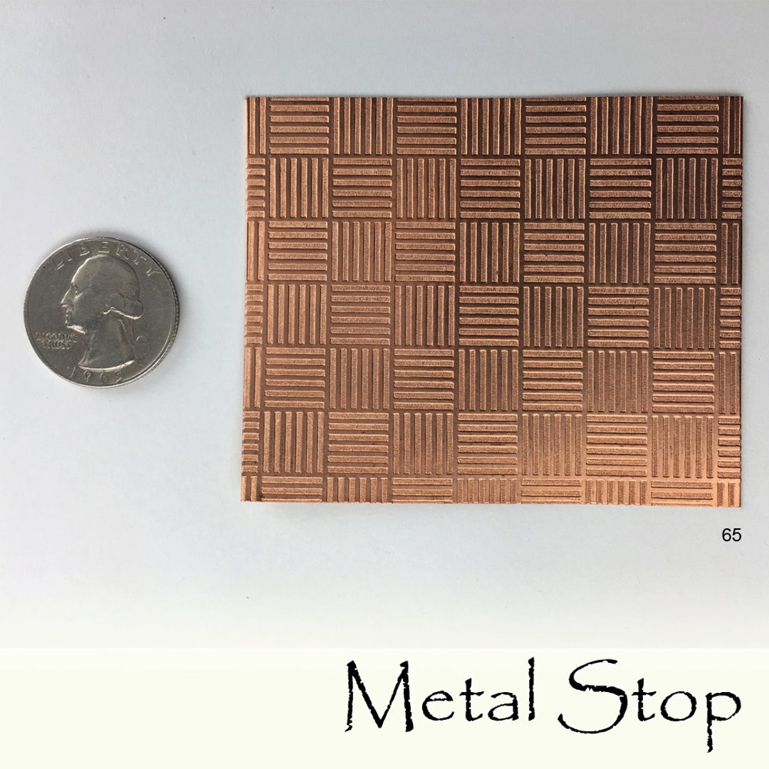 Textured Copper 24 Gauge Sheet Metal 2.5" X 3" - Solid Copper - Great ...
