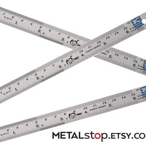 6 Inch Precision Stainless Steel Ruler .5mm Marks and .64th Inch Marks ...