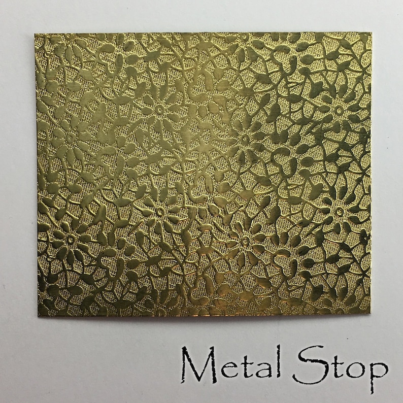 Textured Brass 24 Gauge Sheet Metal 25 X 3 Etsy