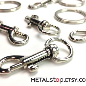 10 Small Swivel Silver Tone Lobster Clasp Key Ring Clip With Spring ...