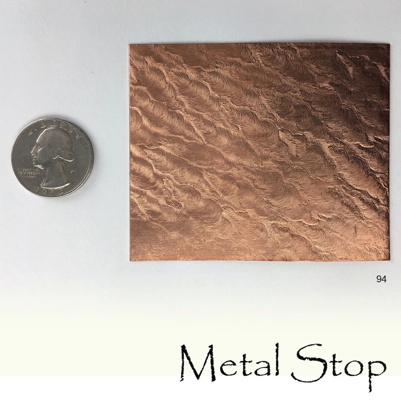 Textured Copper 24 Gauge Sheet Metal 2.5" X 3" - Solid Copper Wispy ...