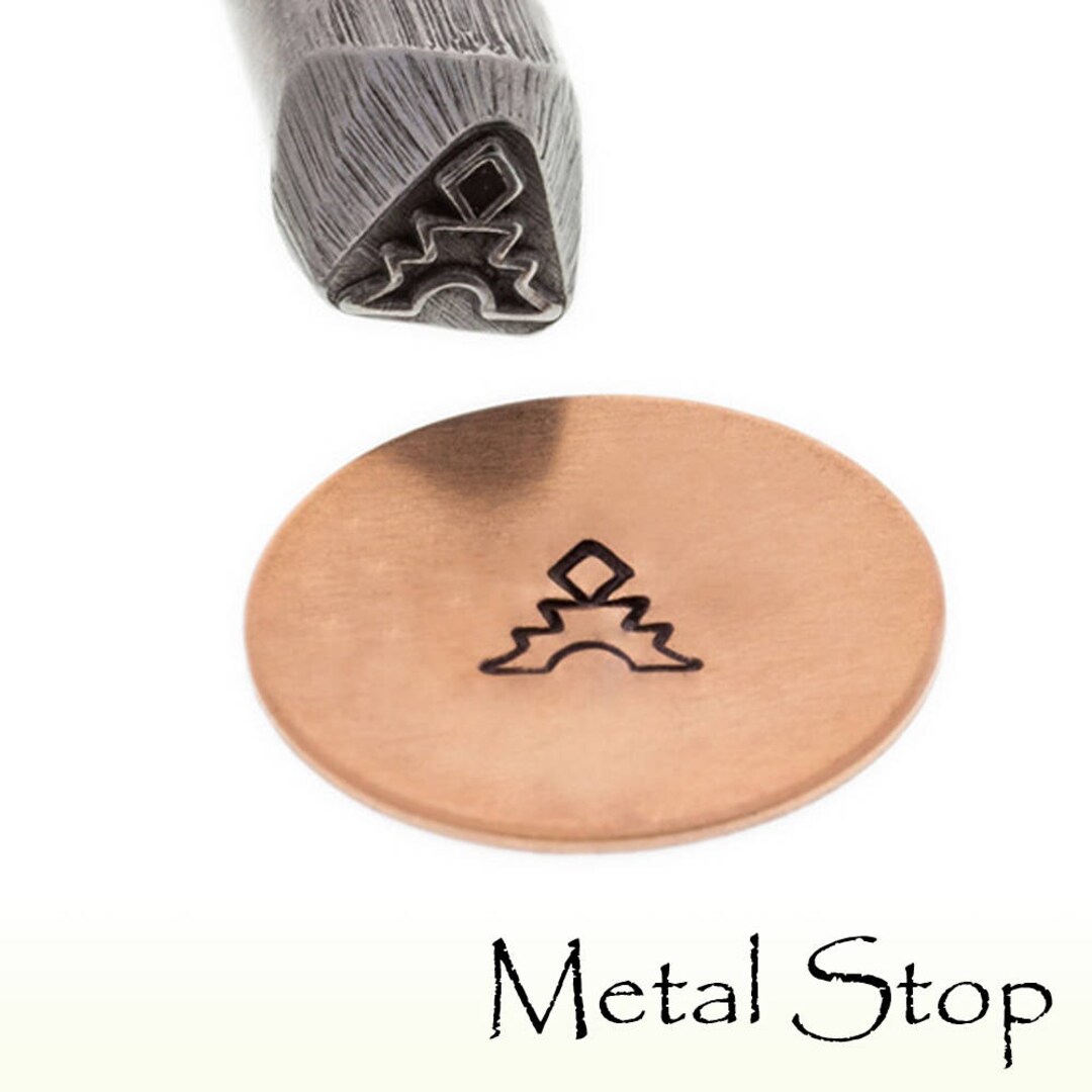 Aztec Metal Stamp Southwestern Motif Geometric Pyramid Design 5mm X 5mm ...