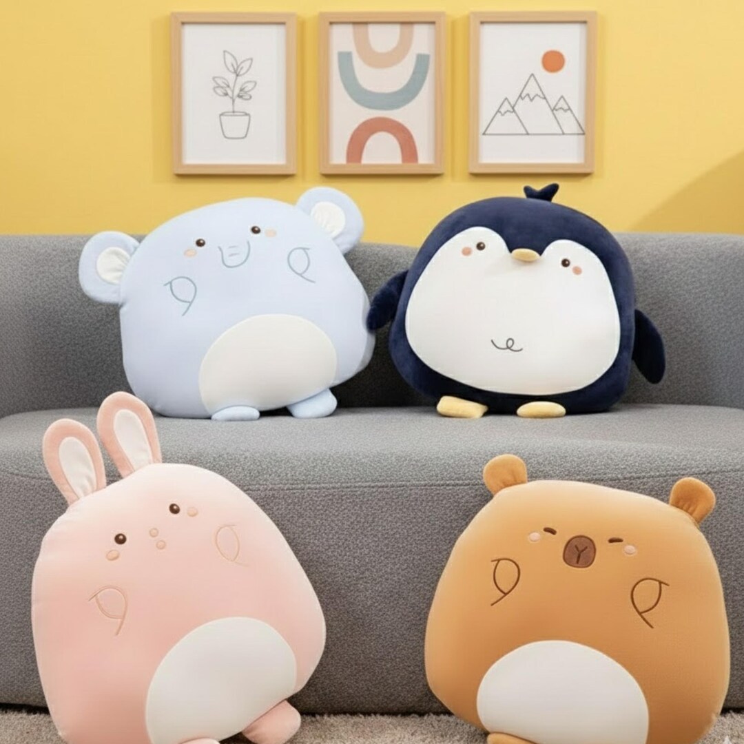 Capybara Penguin Rabbit Elephant Plush Pillows Soft Animal Cushions ...